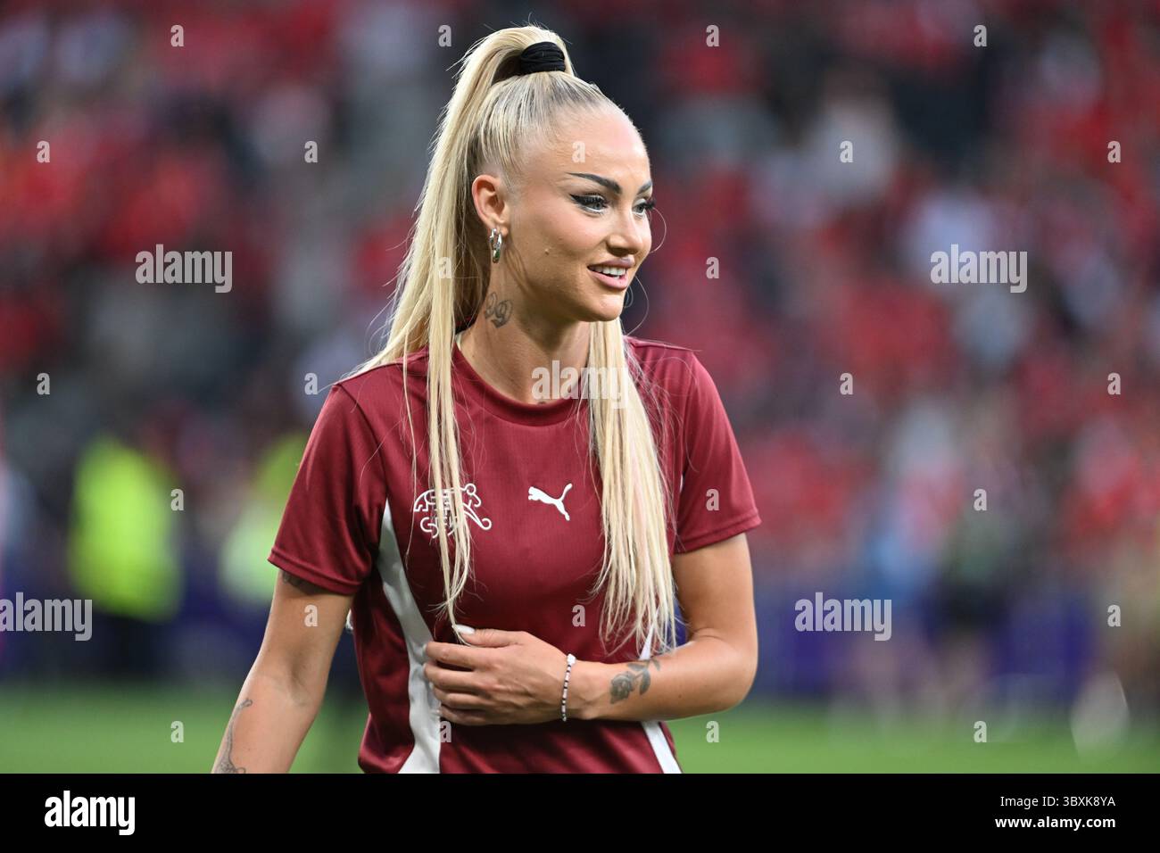 BERN, SWITZERLAND - JULY 18: Alisha Lehmann of Switzerland warming up ...