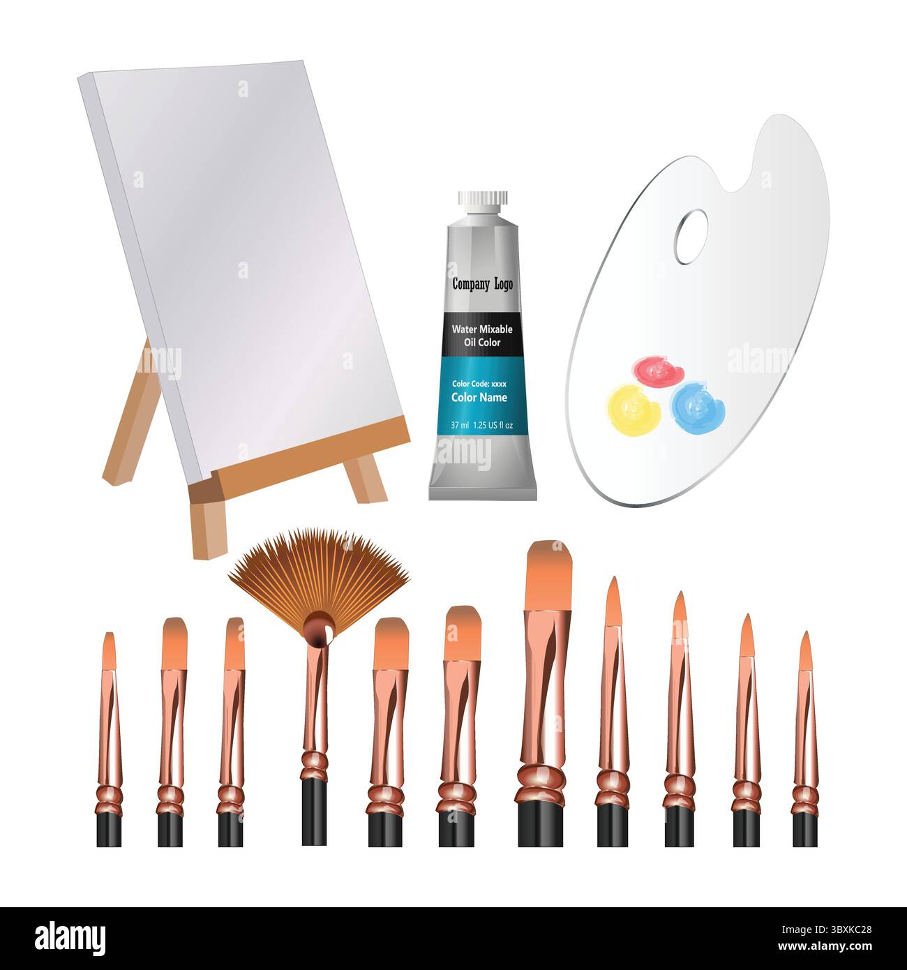 Hand artist brushes on Stock Vector Images - Alamy