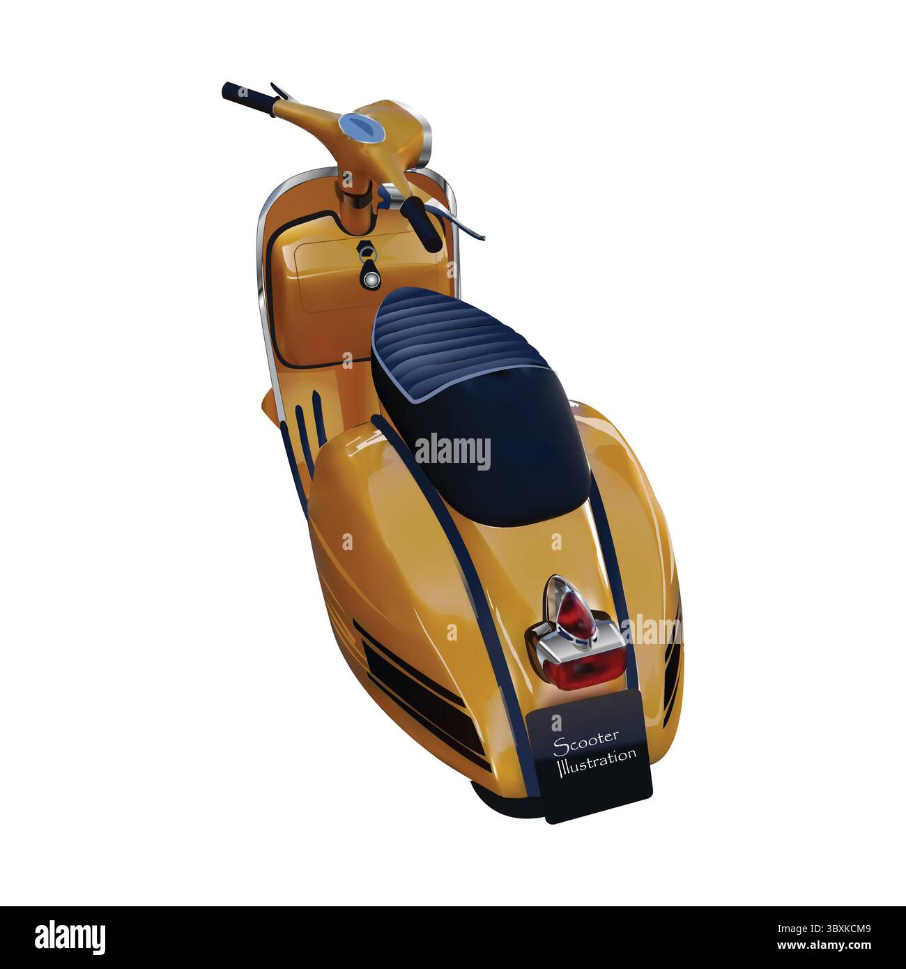 Old Scooter Illustration vector-based drawing on white background Vol ...