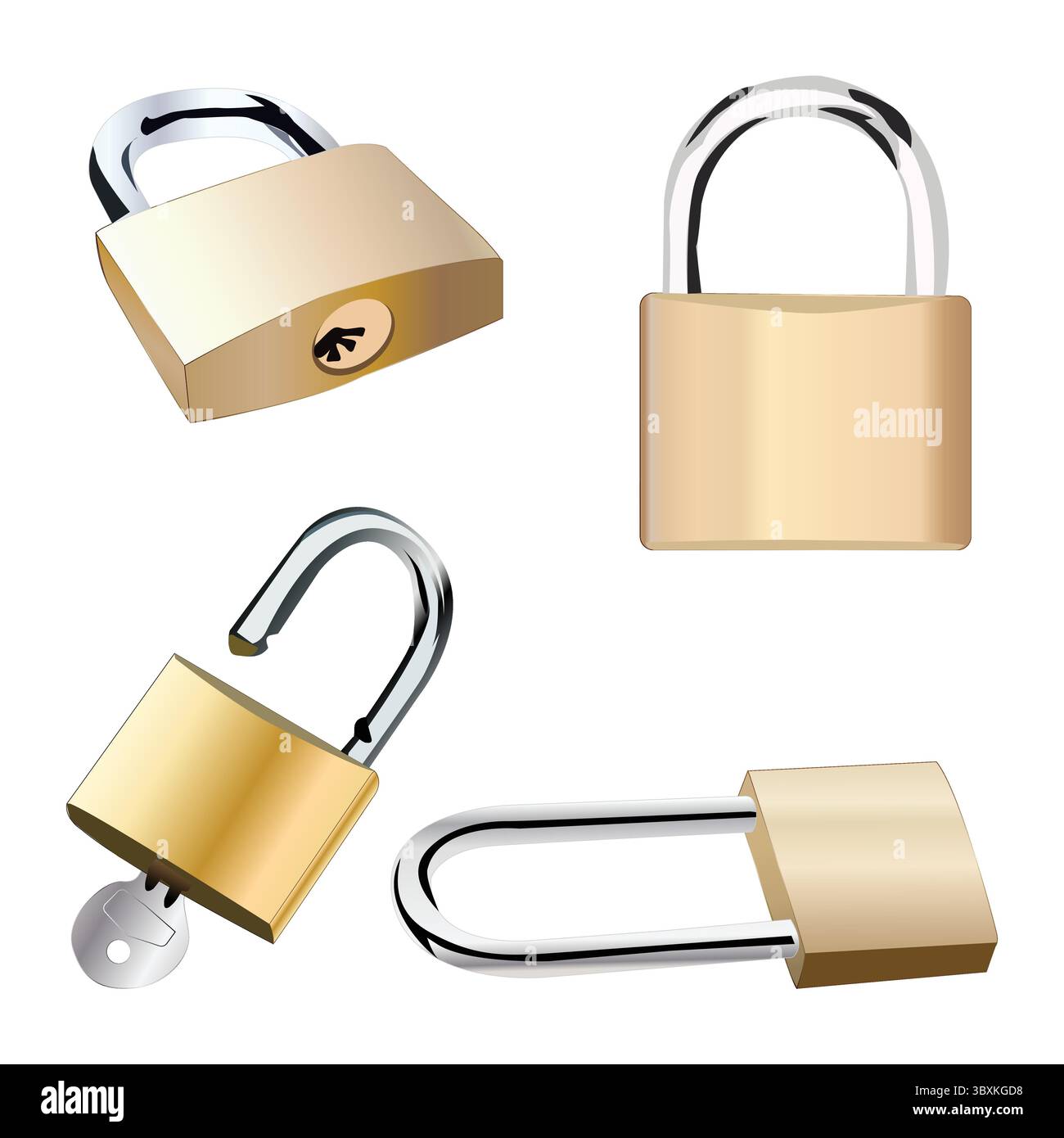 Padlock with Key vector illustration Vol 02 Stock Vector Image & Art ...