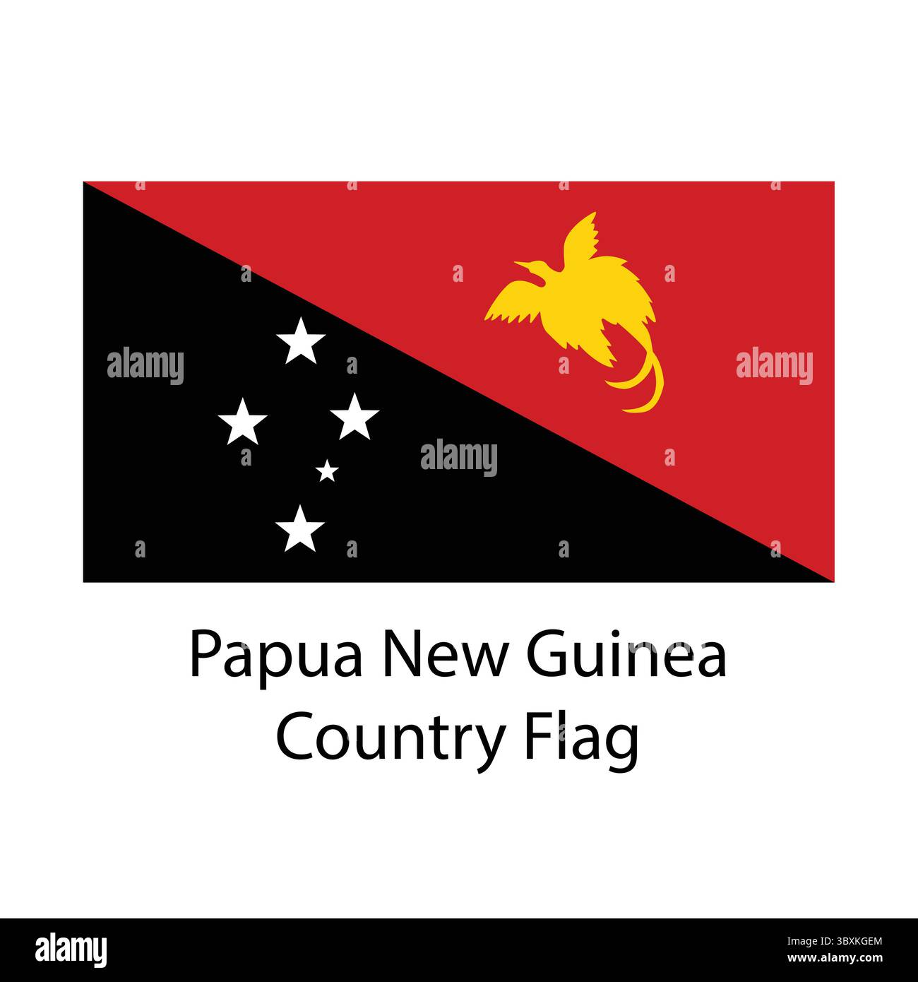 Papua New Guinea Country Flag hand drawing illustration vector-based ...