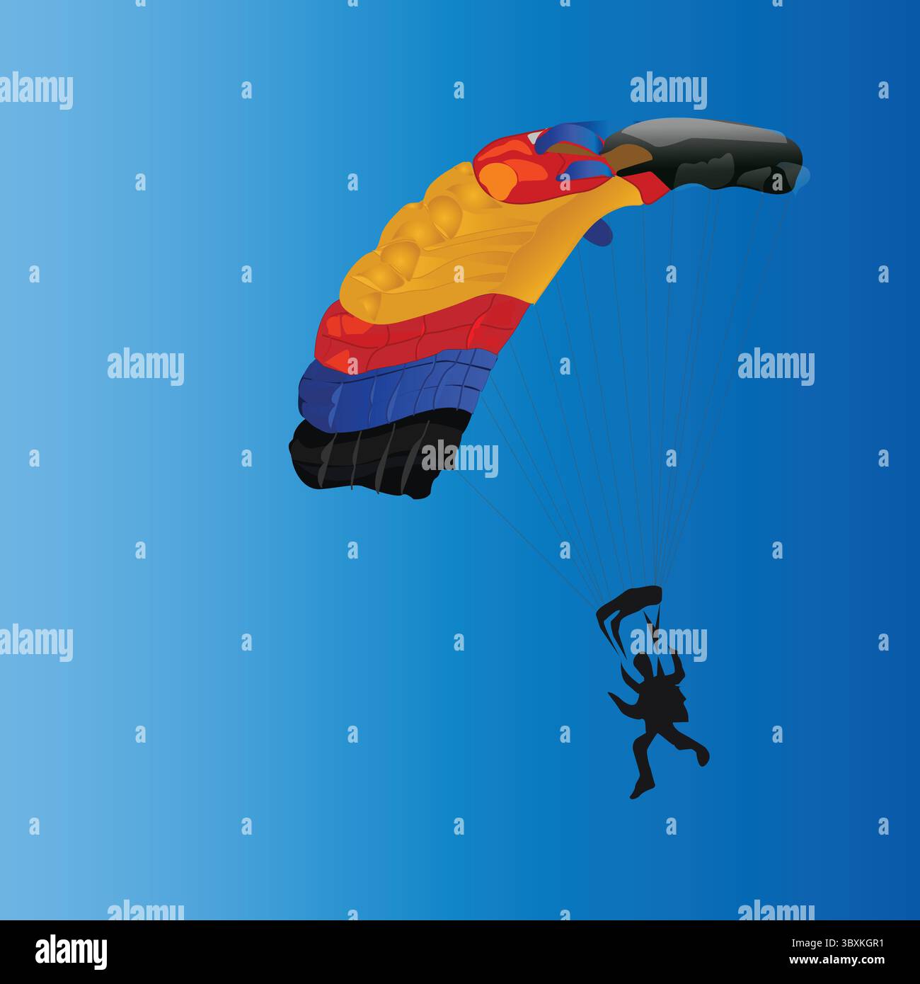 Parachute skydiver flying in Stock Vector Images - Alamy