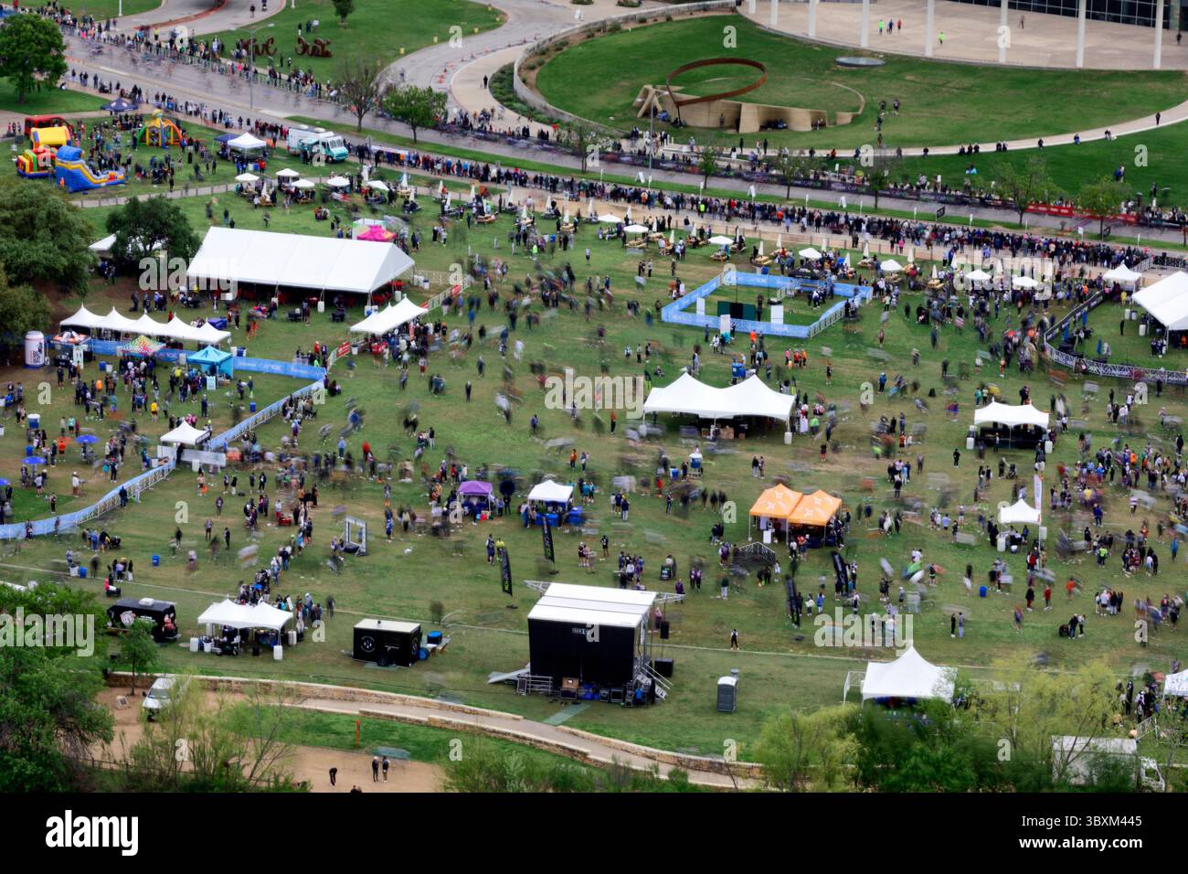 Post Capital 10K race area on Auditorium Shores in Austin, Texas with ...