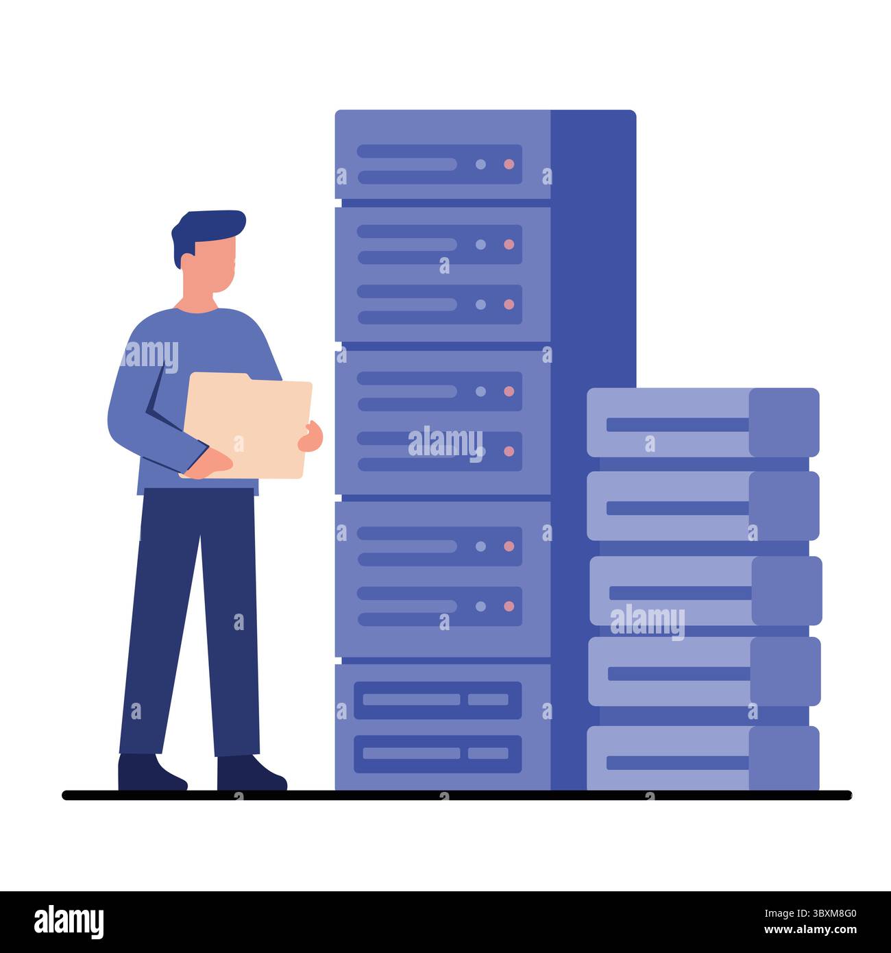 Man in network server Cut Out Stock Images & Pictures - Alamy