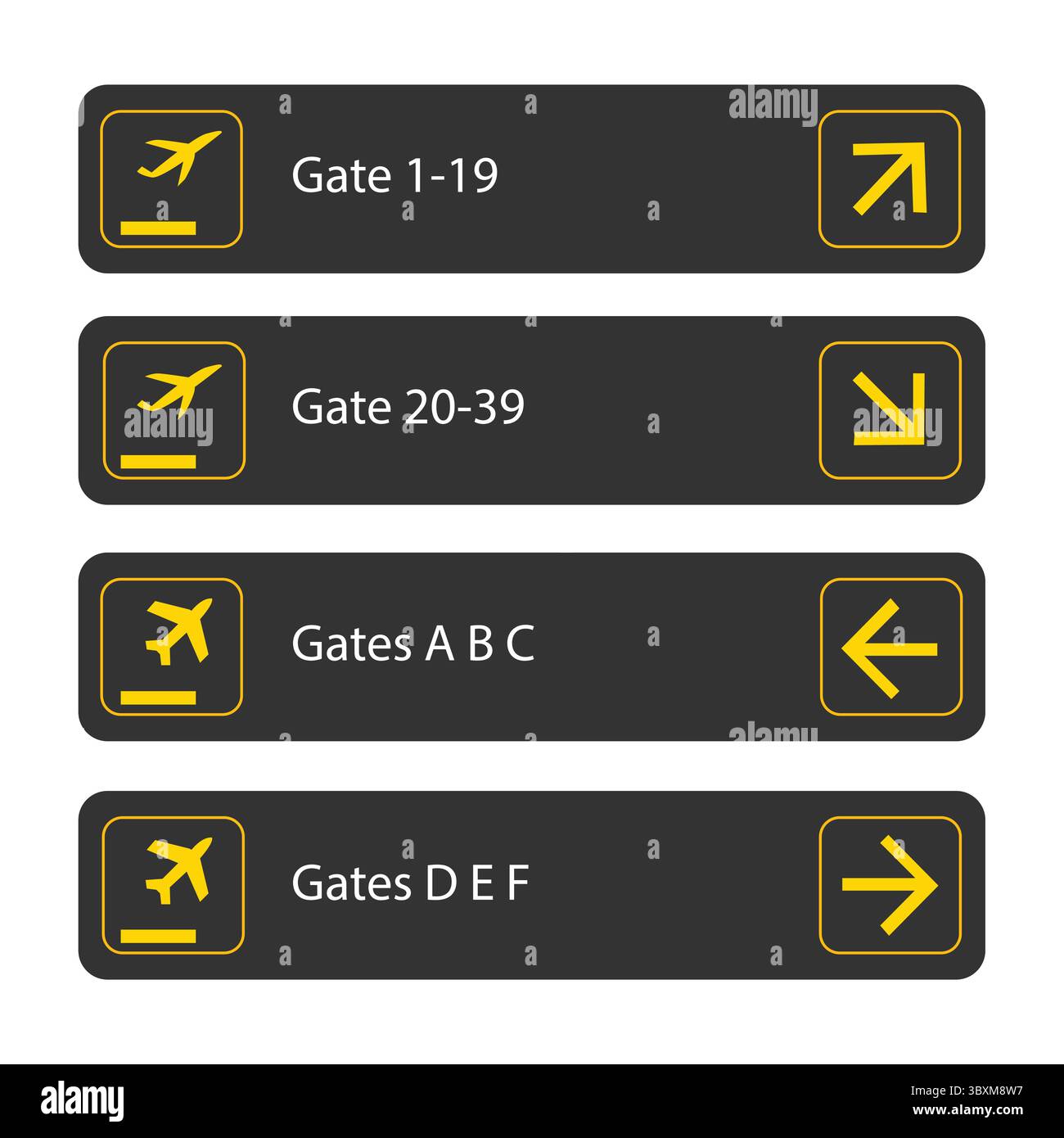 Set of Airport Signs Icon vector Illustration Vol 03 Stock Vector Image ...