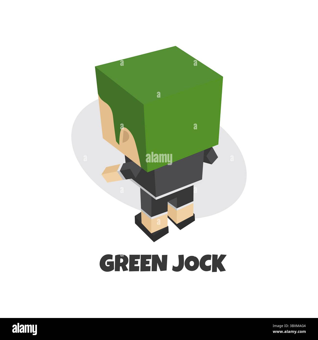 Block isometric cartoon character vector art graphic Stock Photo - Alamy