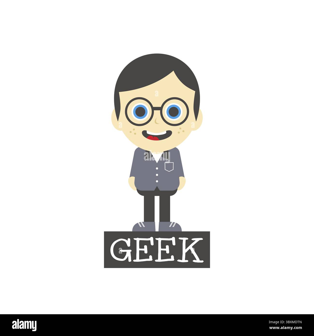 Geek boy cartoon character theme vector art illustration Stock Photo ...