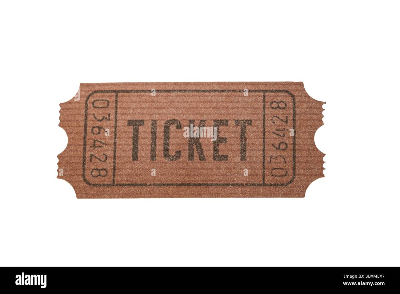 Old vintage theater or movie ticket with serial number isolated on ...