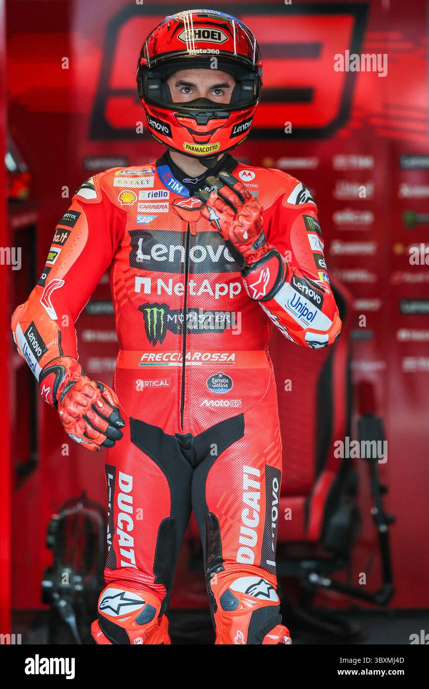 BRNO, CZECH REPUBLIC - JULY 18: Marc Marquez of Spain and Ducati Lenovo ...