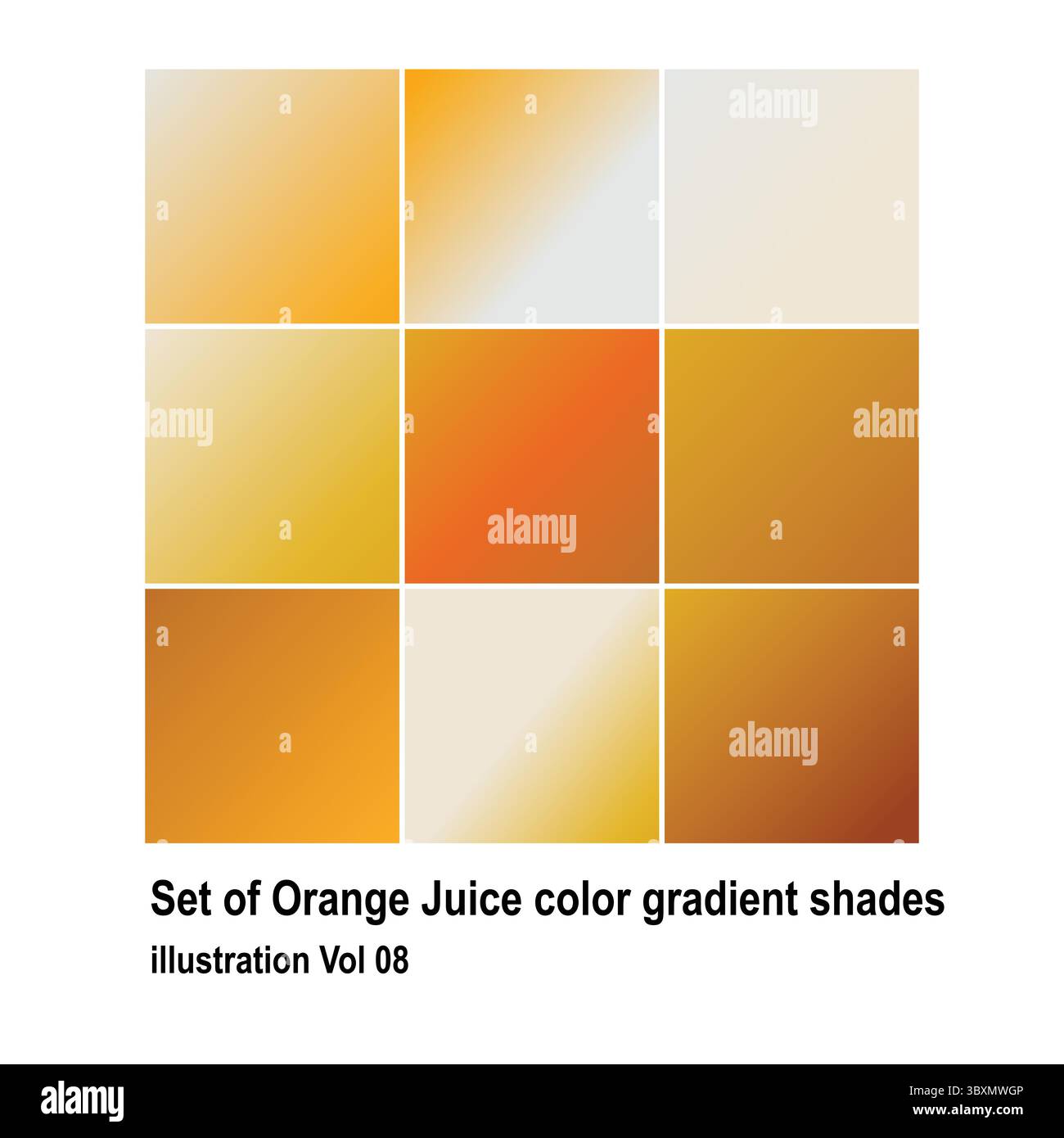 Set of Orange Juice color gradient shades illustration Vol 08 Stock ...