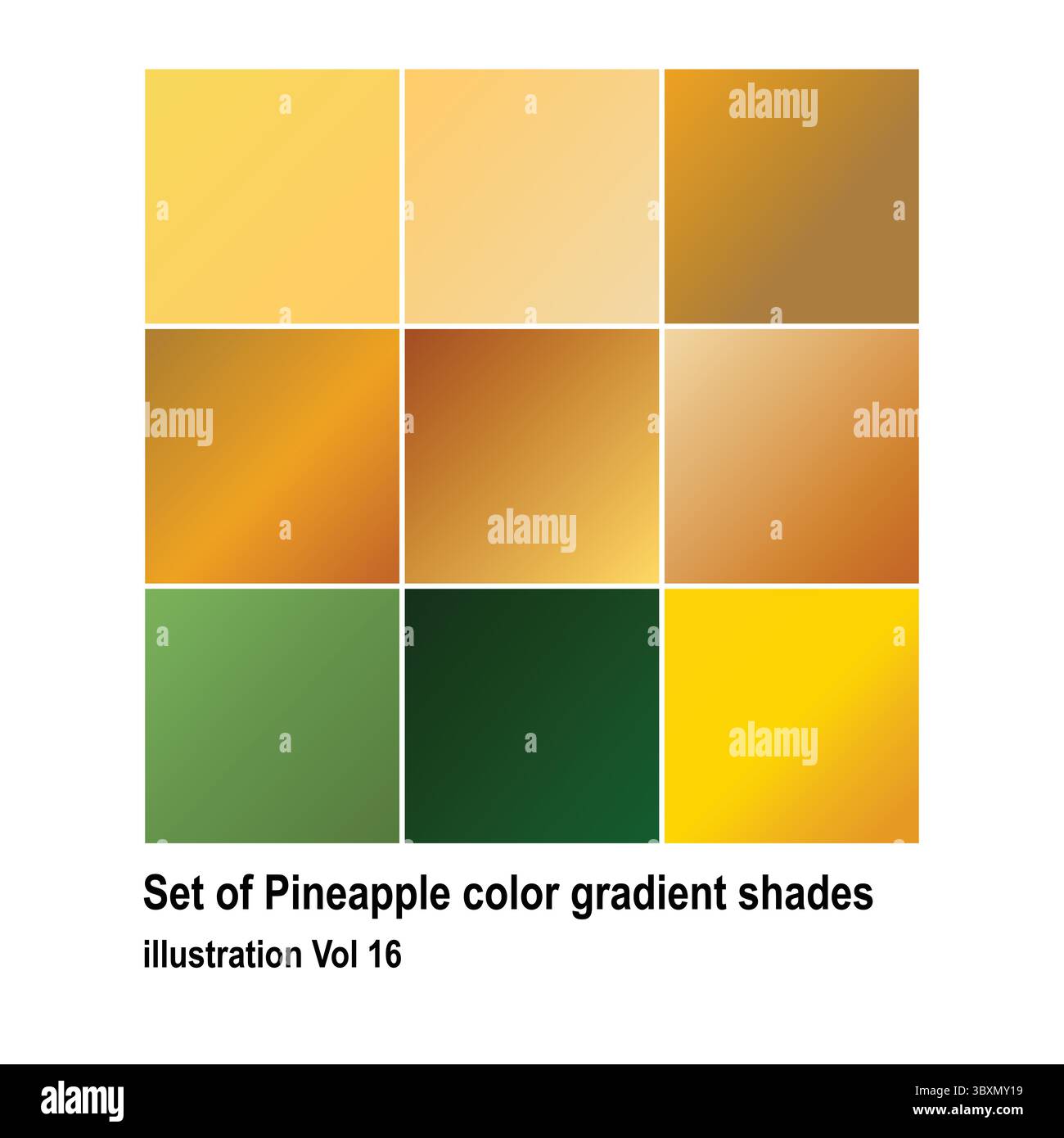 Set of Pineapple color gradient shades illustration Vol 16 Stock Vector ...