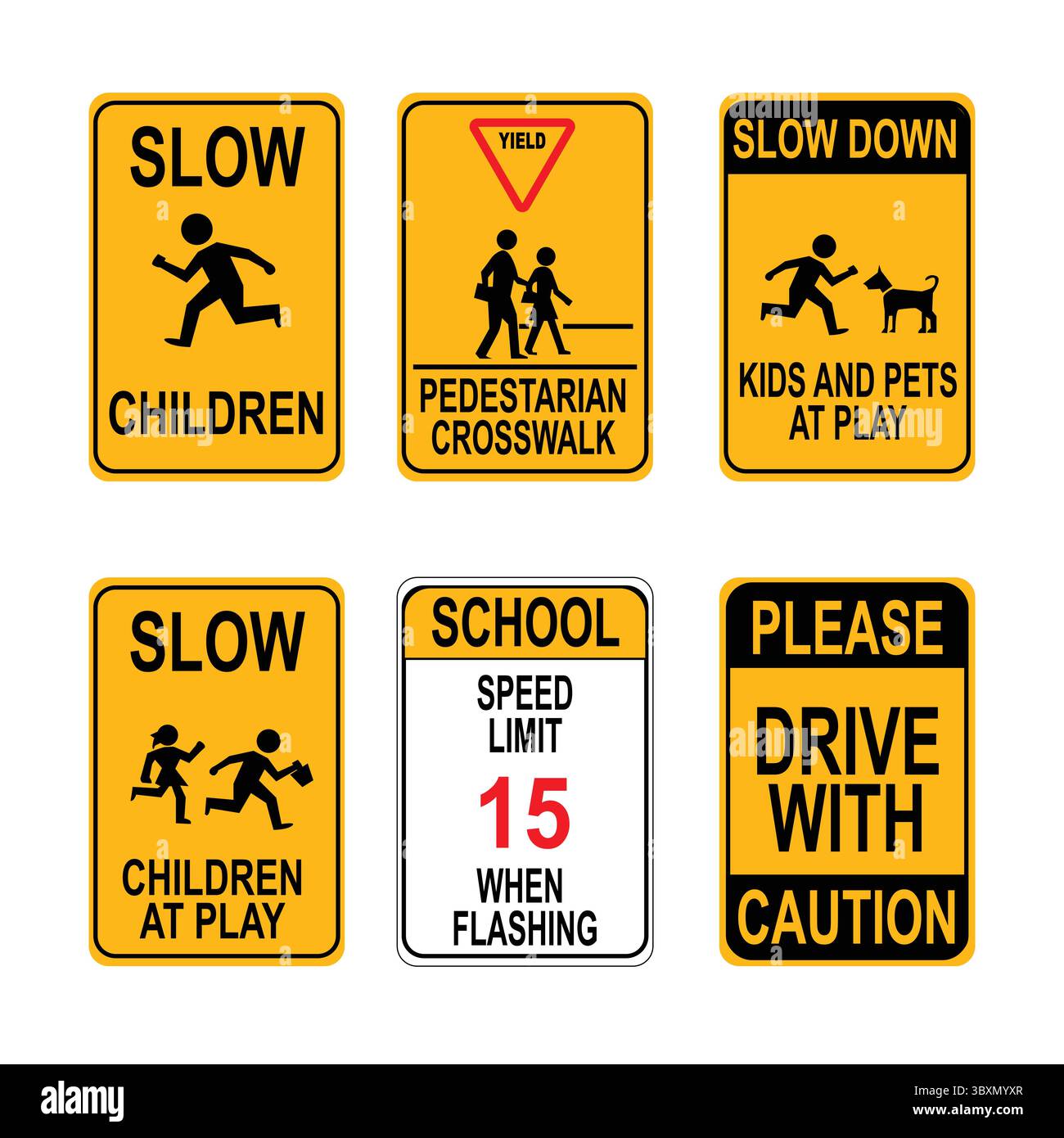 School area warning Stock Vector Images - Alamy
