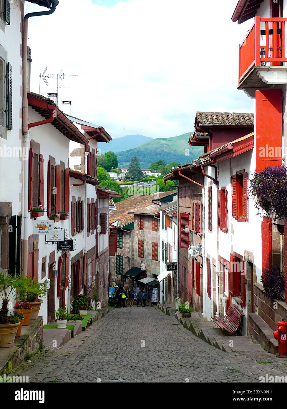 Citadel Street in Saint-Jean-Pied-de-Port, a historic village in the ...