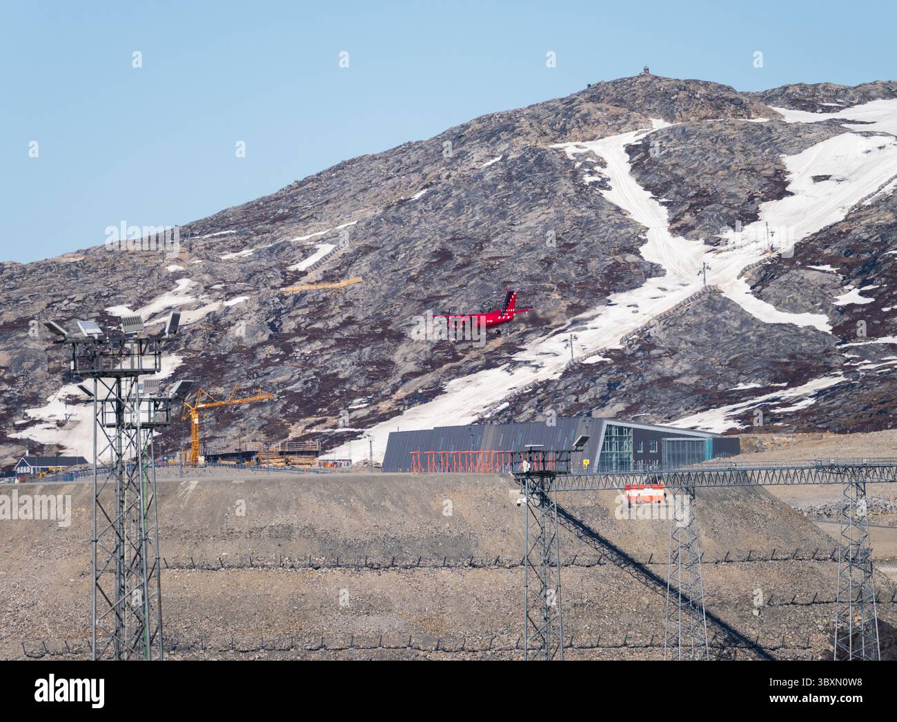 Nuuk, Greenland - 24 May 2025: Air Greenland plane lands at the new ...