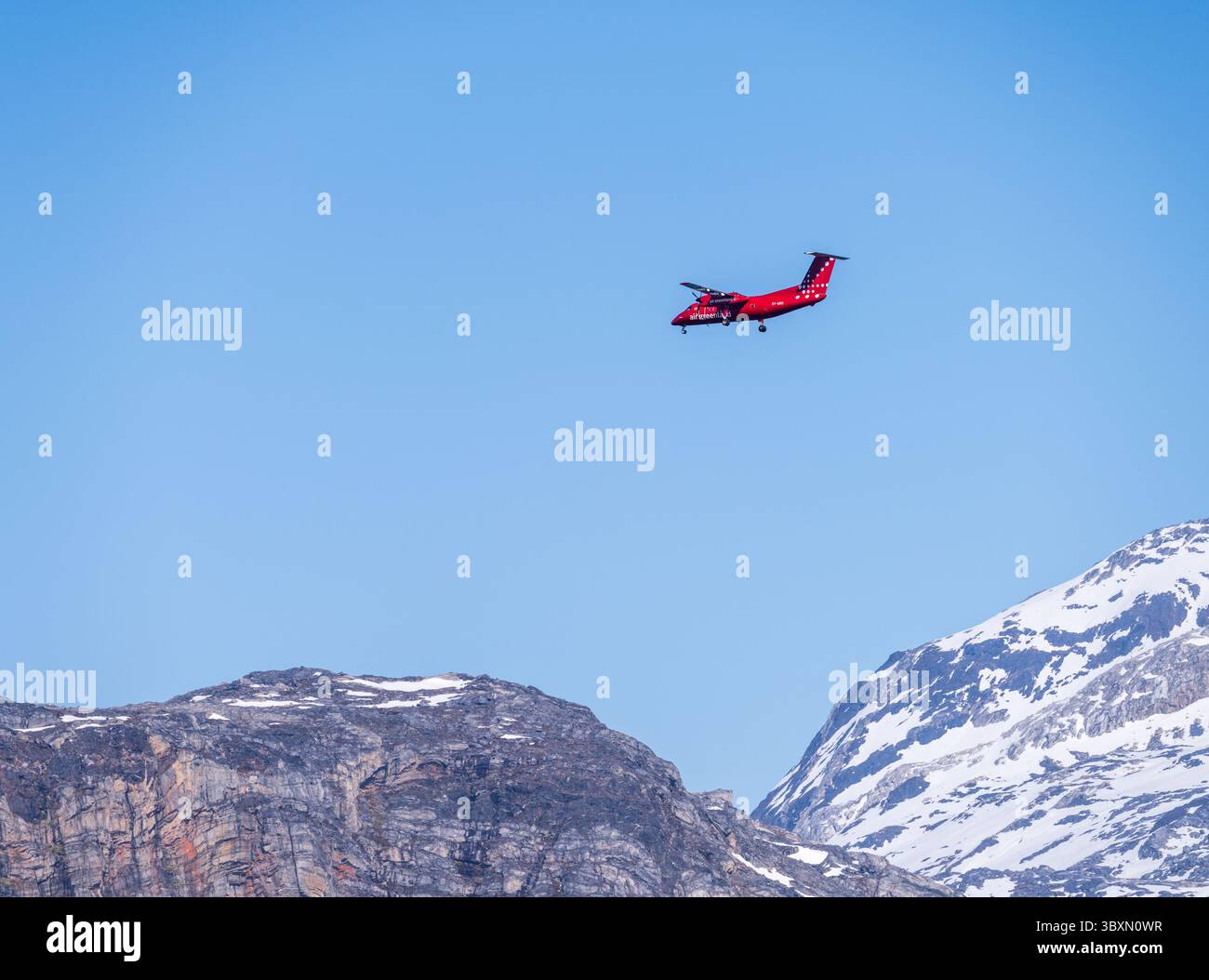 Nuuk, Greenland - 24 May 2025: Air Greenland plane lands at the new ...