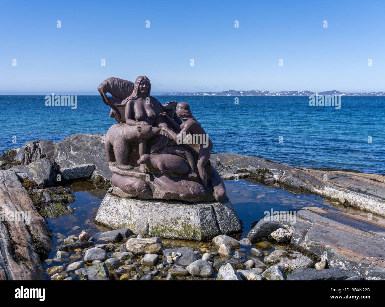 Nuuk, Greenland - 24 May 2025: Goddess of the Sea statue on coast of ...