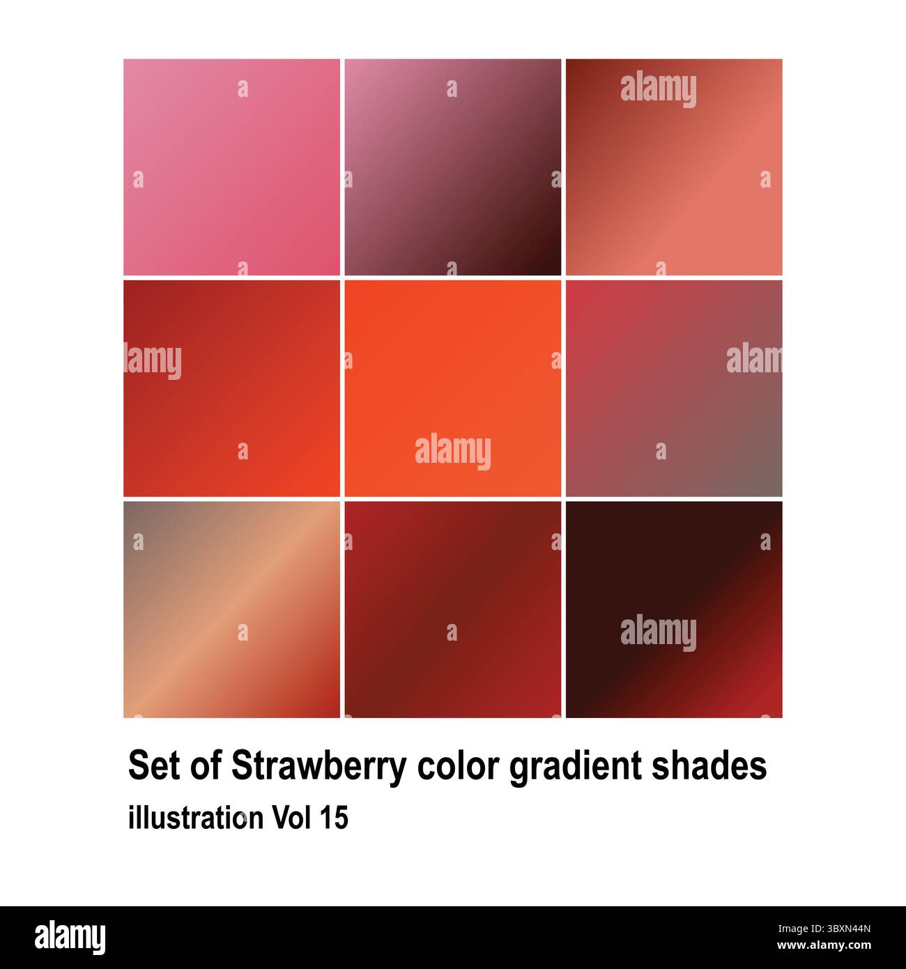 Set of Strawberry color gradient shades illustration Vol 15 Stock ...