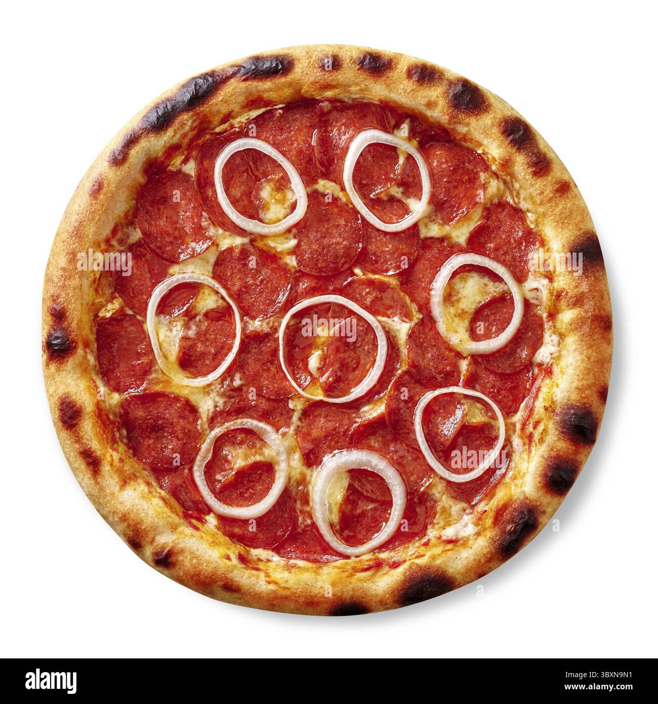 Pepperoni pizza topped melted Cut Out Stock Images & Pictures - Alamy