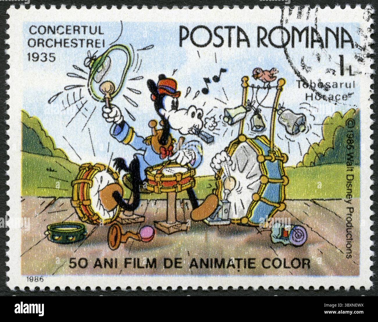ROMANIA - CIRCA 1986: A stamp printed in Romania shows Horace, Walt ...