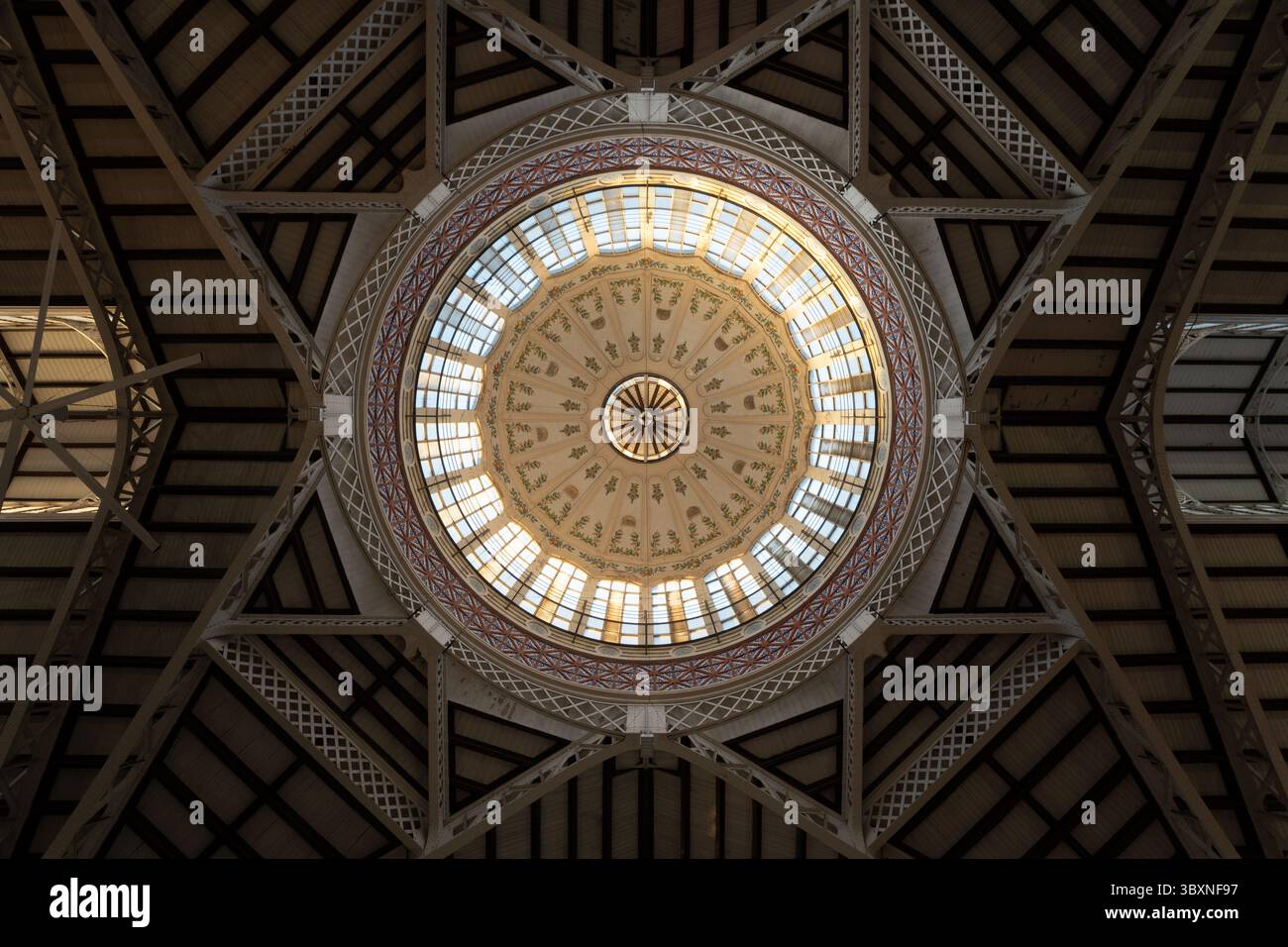 Valencia's Central Market dome, completed in 1928, showcases a stunning ...
