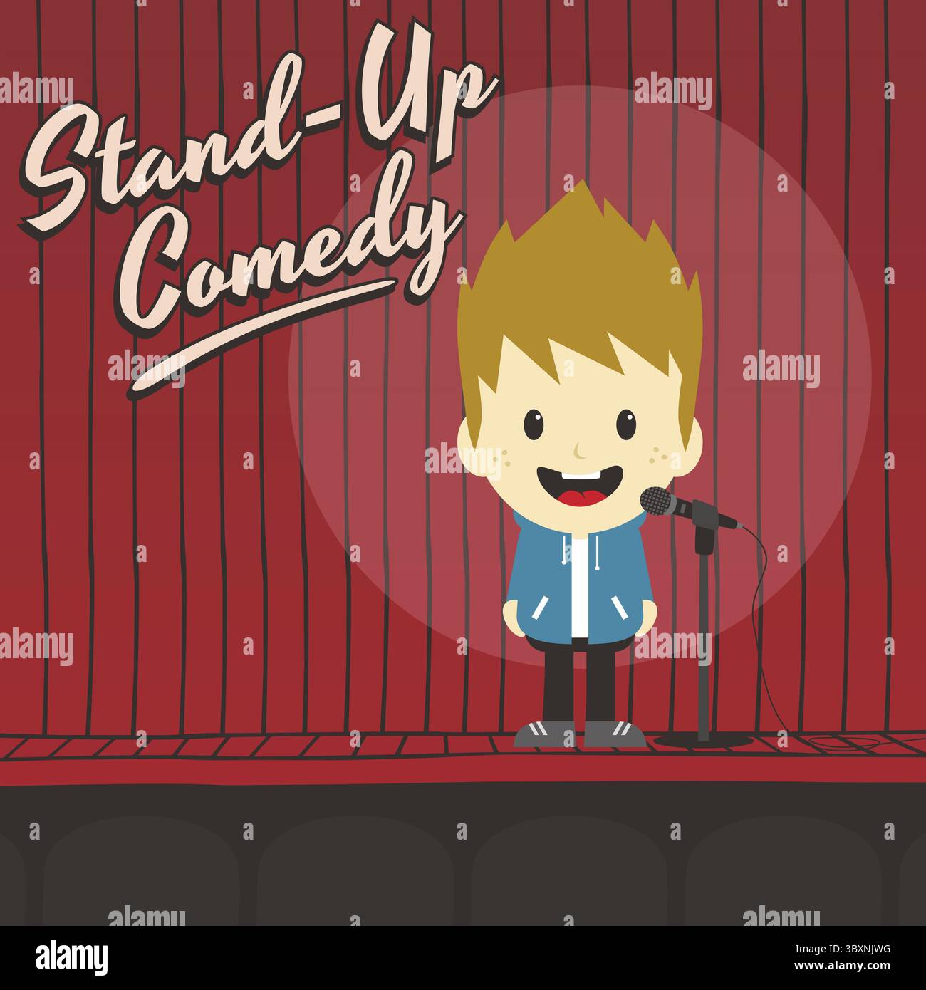 Male stand up comedian cartoon character vector illustration Stock ...