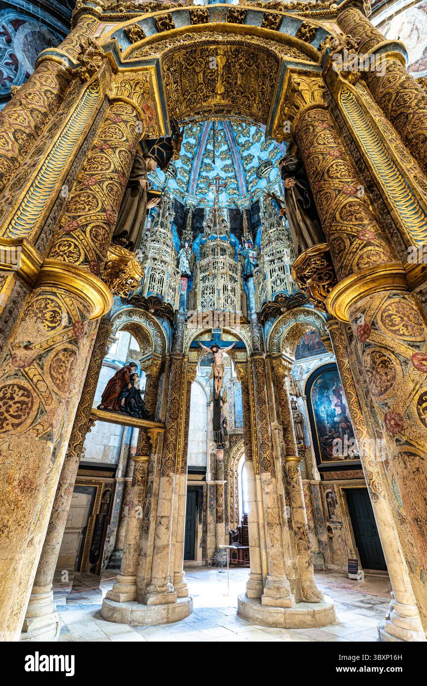 Interior view at the Charola of the Convent of Christ, magnificent ...
