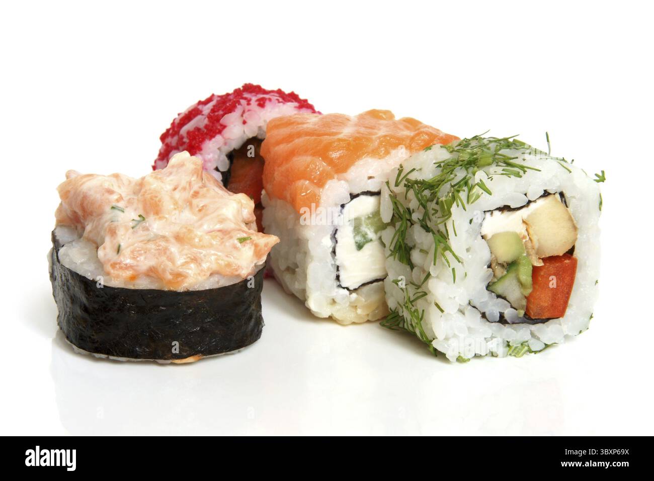 Hot sushi rolls on Cut Out Stock Images & Pictures - Alamy