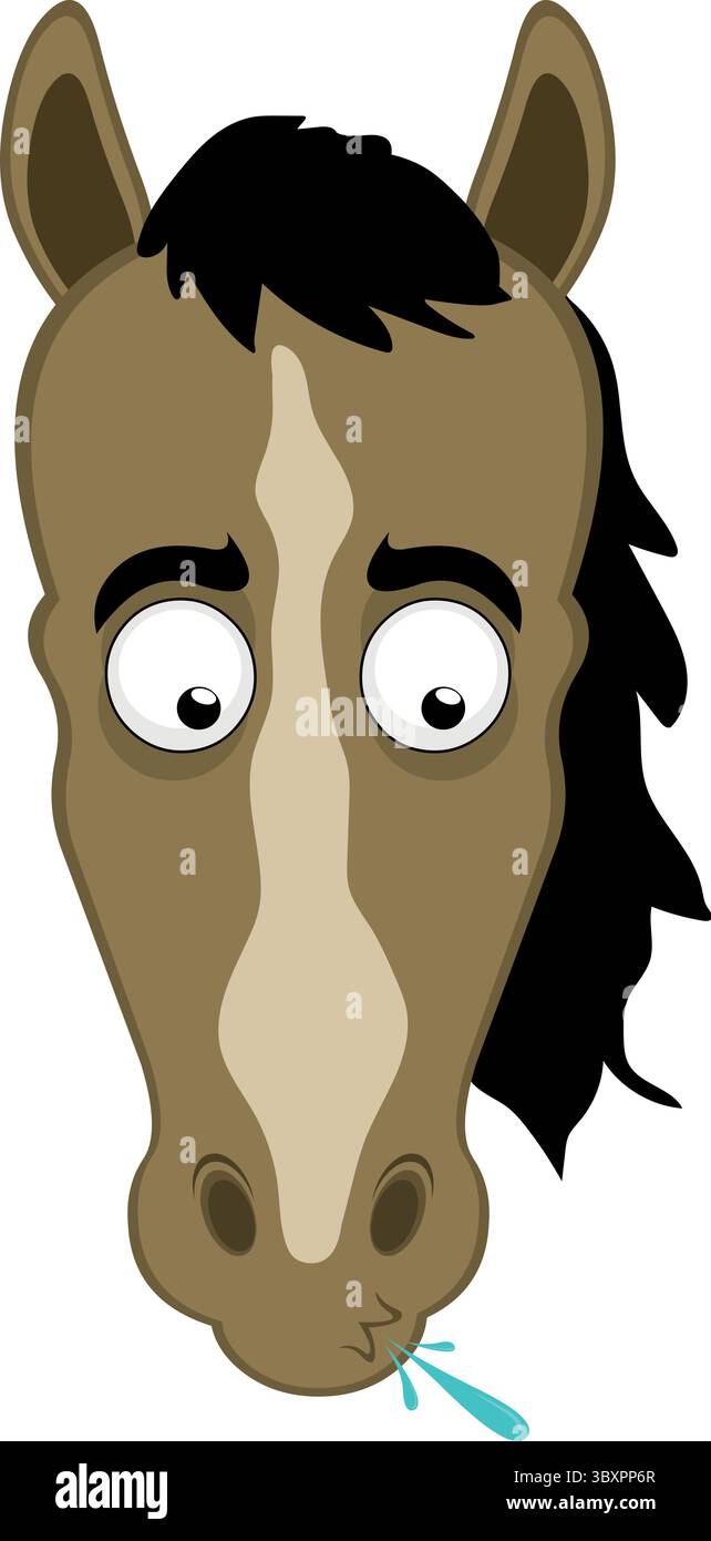 vector illustration character face hose cartoon, spitting saliva Stock ...