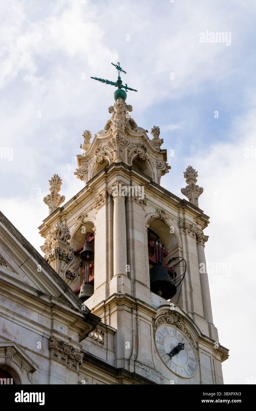 Bell towers of Estrela Basilica or Royal Basilica and Convent of the ...