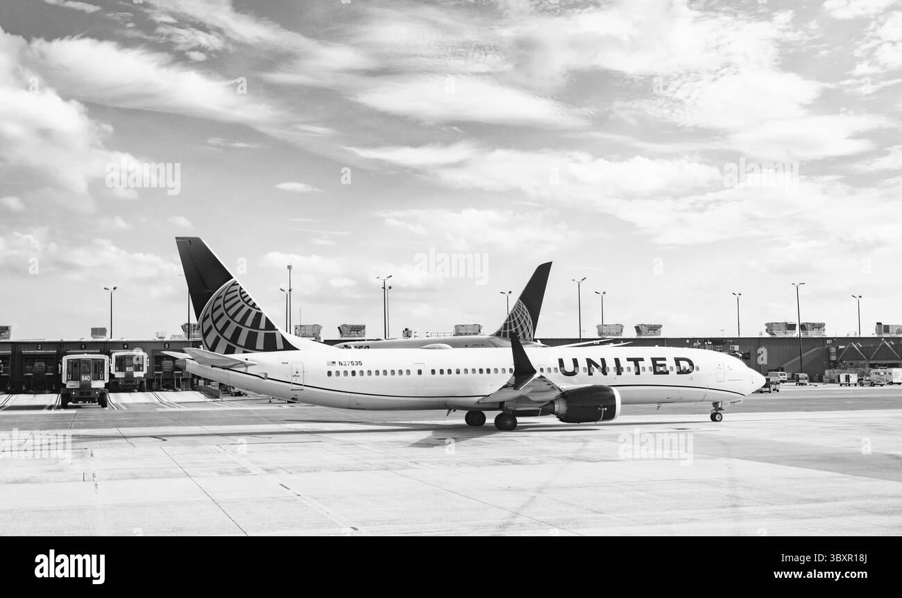 Washington, D.C., USA - June 30, 2024: Aviation. Plane arrival of ...