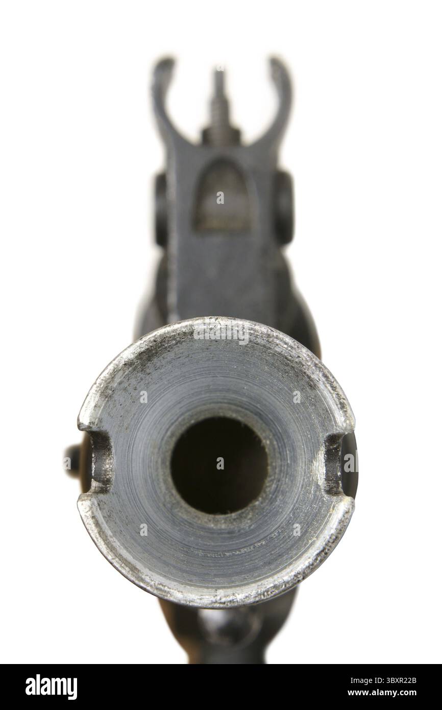 Gunpoint isolated on a white background Stock Photo - Alamy