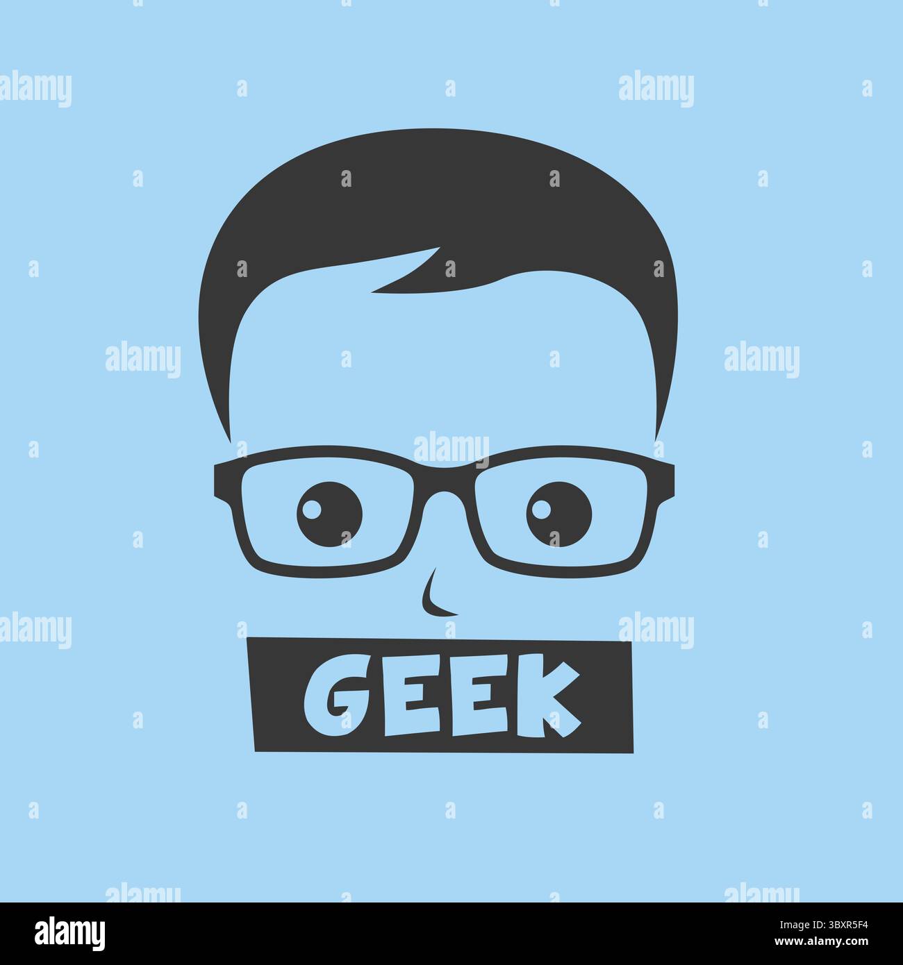 Geek cartoon character avatar vector graphic art illustration Stock ...