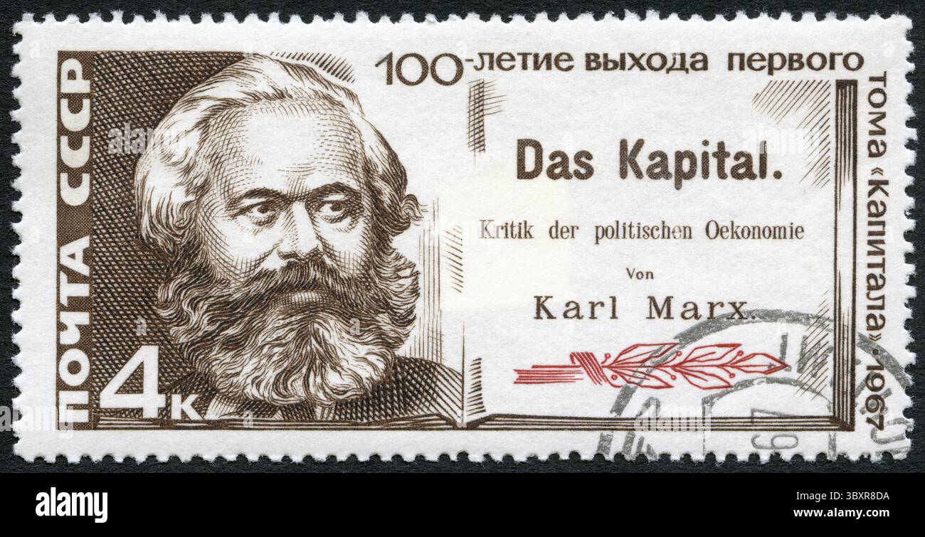 USSR - CIRCA 1967: A stamp printed in USSR shows Karl Marx and Title ...