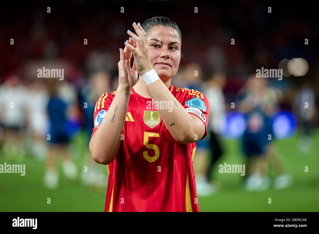 Bern, Switzerland, July 18th 2025: Maria Mendez Fernandez (5 Spain) after the UEFA Womens EURO ...