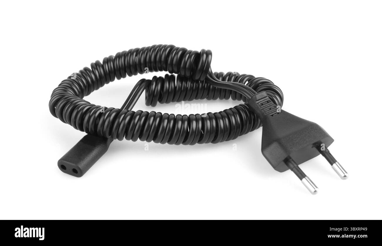 Black electric cable isolated Cut Out Stock Images & Pictures - Alamy