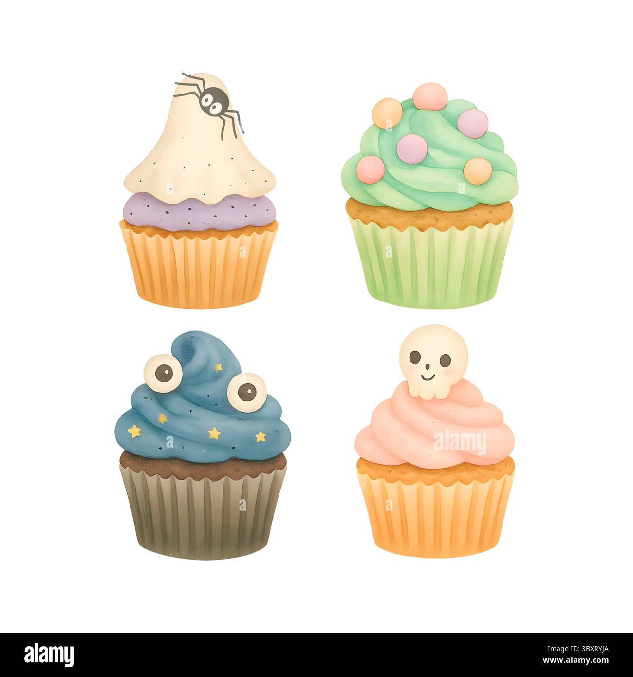 Cute Halloween Ghost Clipart – Soft Watercolor Illustrations for Spooky ...