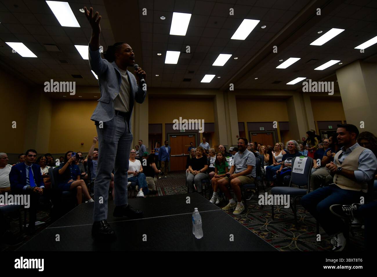 Malcolm Kenyatta speaks on state ahead of a townhall with former U.S ...