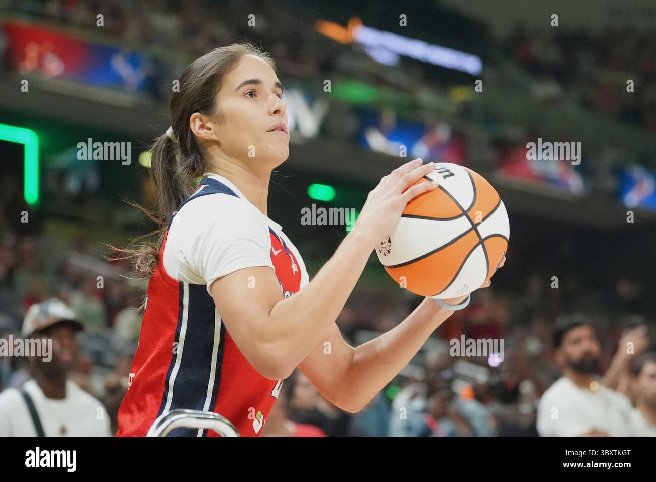Washington Mystics' Sonia Citron shoots during the 3-point contest at ...