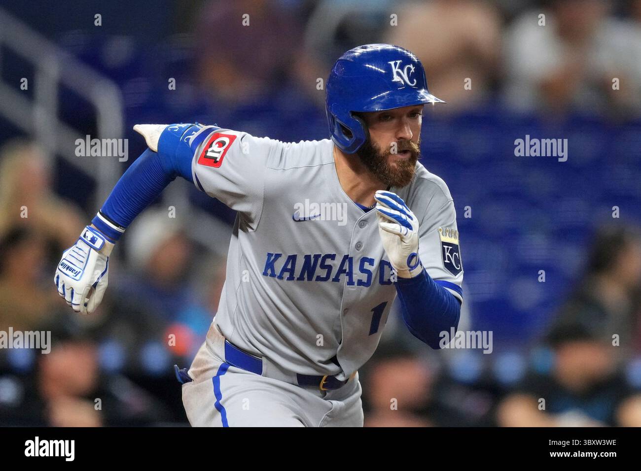 Kansas City Royals John Rave runs after hitting his second home run, in ...