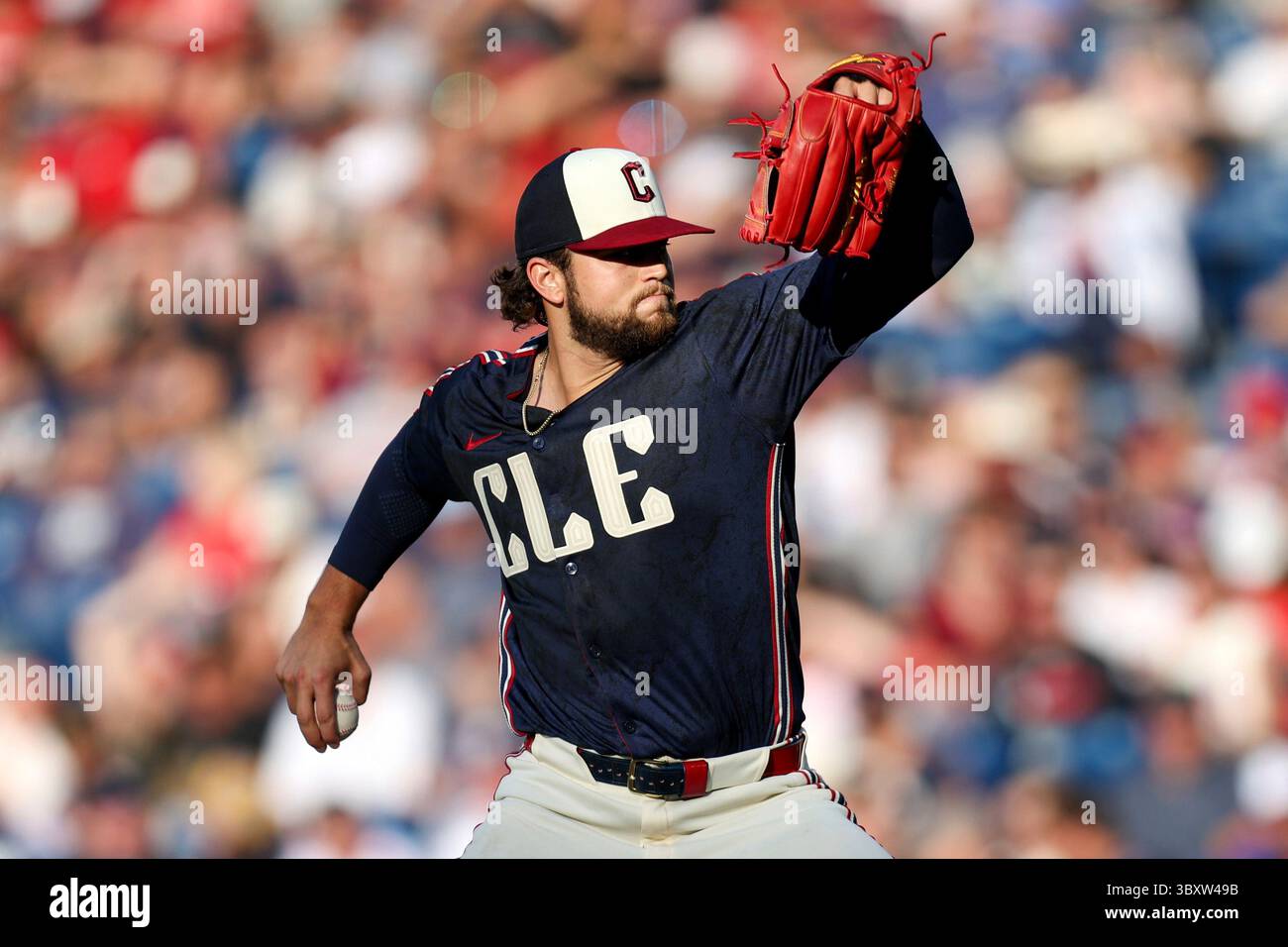 CLEVELAND, OH - JULY 18: Cleveland Guardians starting pitcher Slade ...