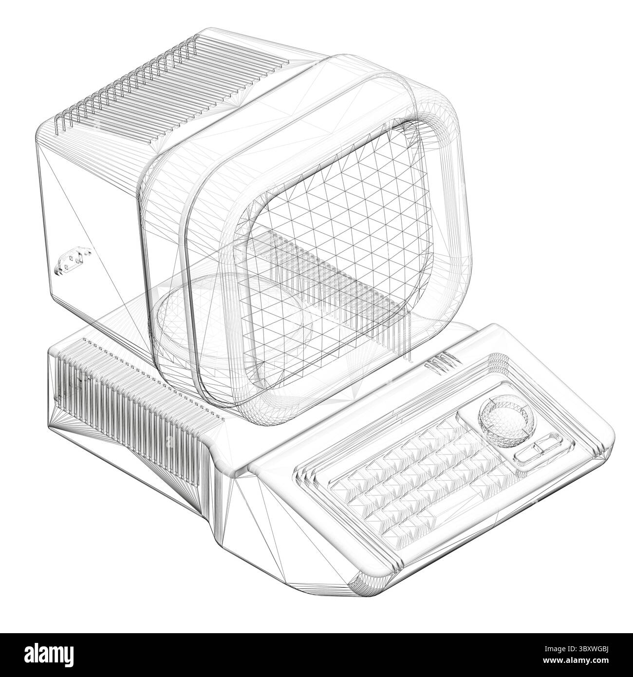 A computer monitor is shown in a black and white drawing. The monitor ...