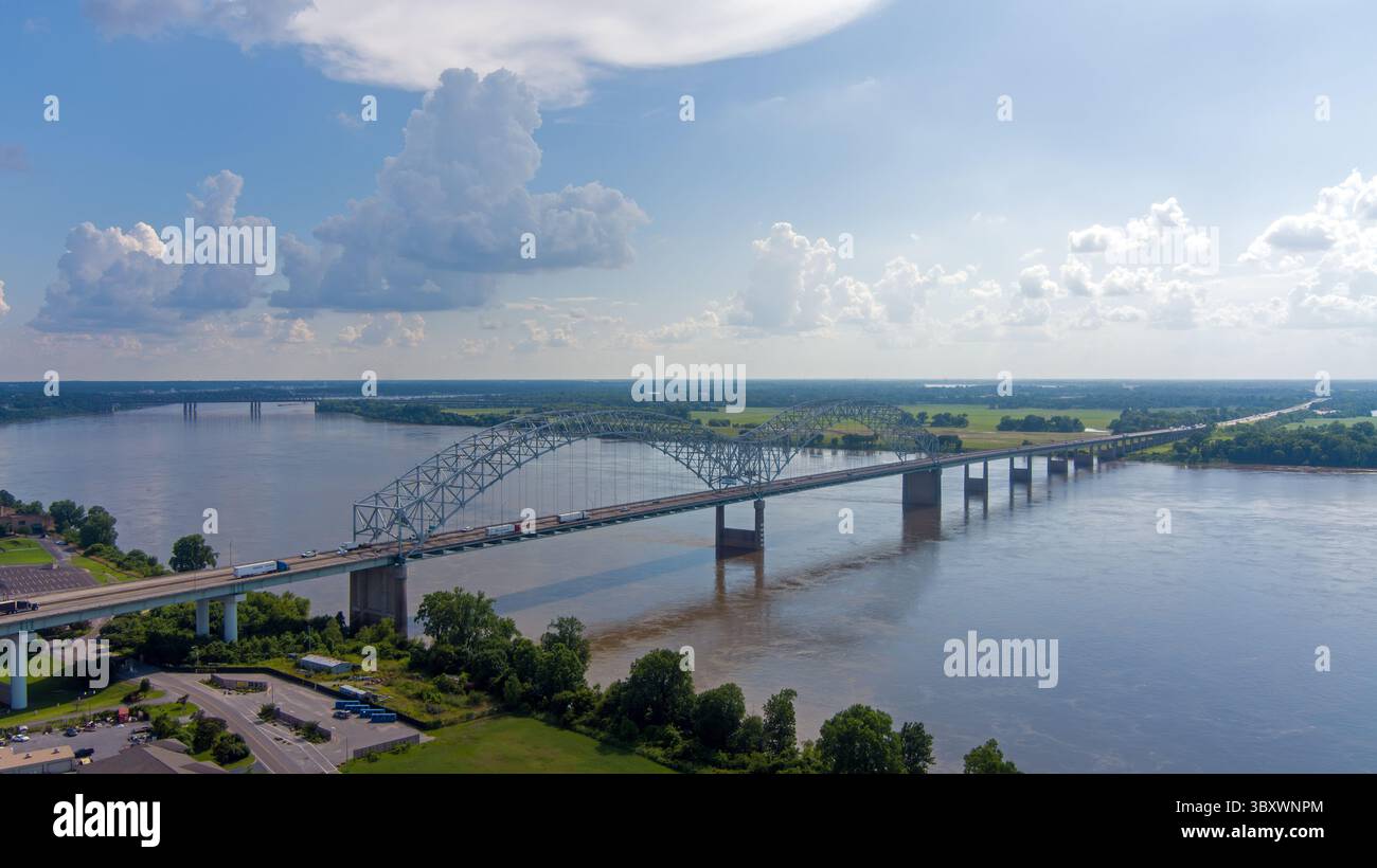 Drone photography of downtown Memphis, Tennessee in June Stock Photo ...