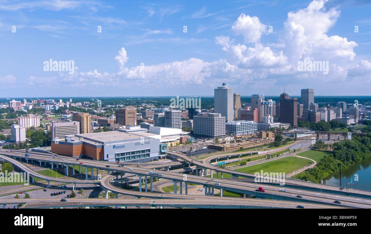 Drone photography of downtown Memphis, Tennessee in June Stock Photo ...