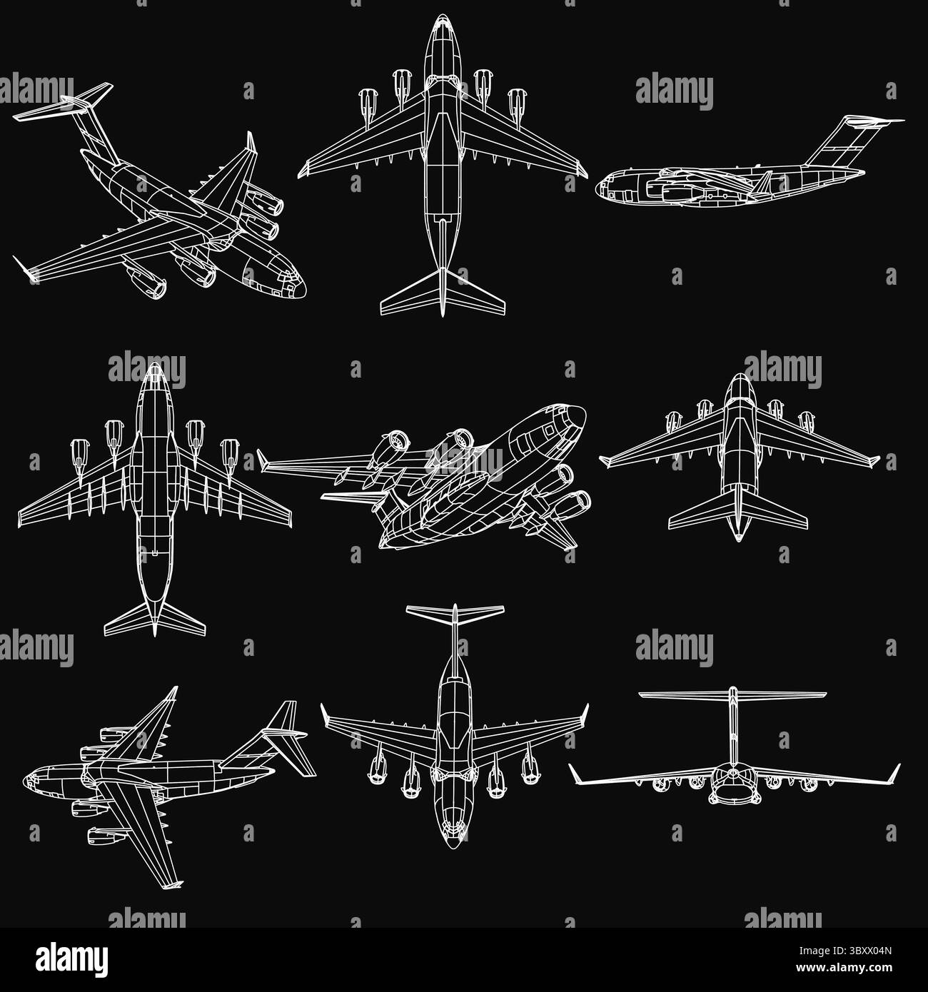Airplane lineup Stock Vector Images - Alamy