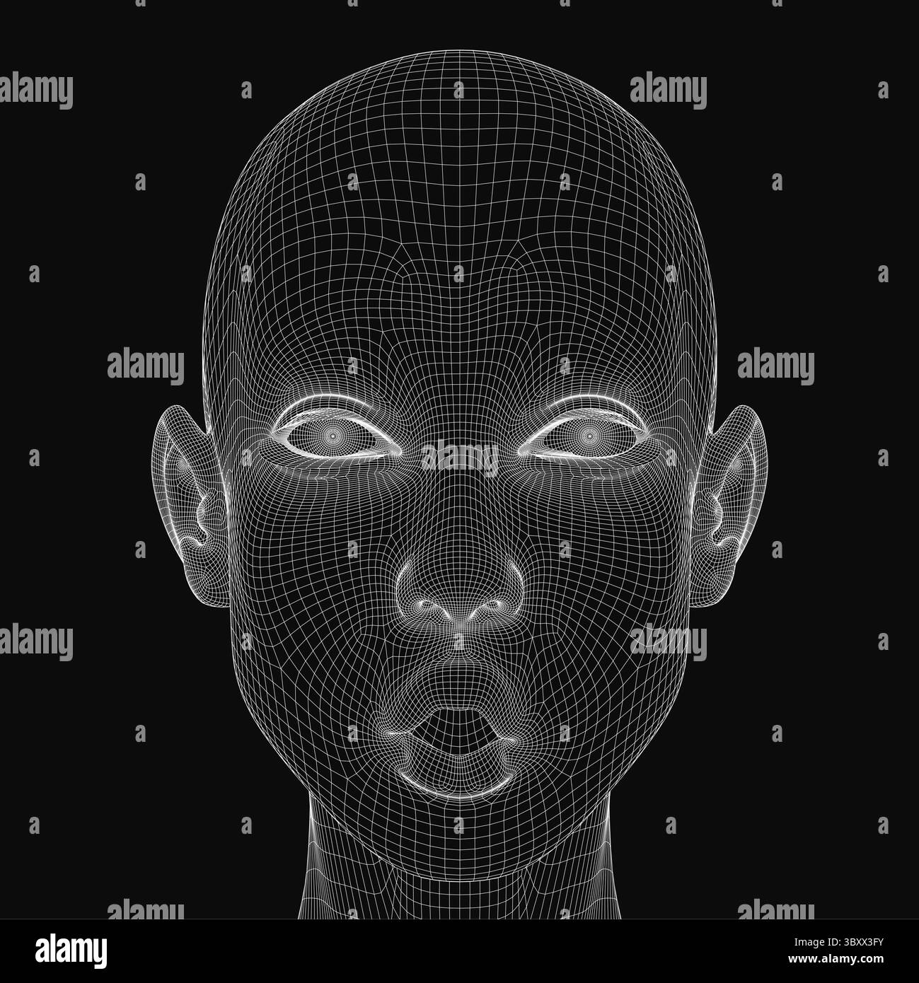A close up of a face with a mouth open. The eyes are closed and the ...