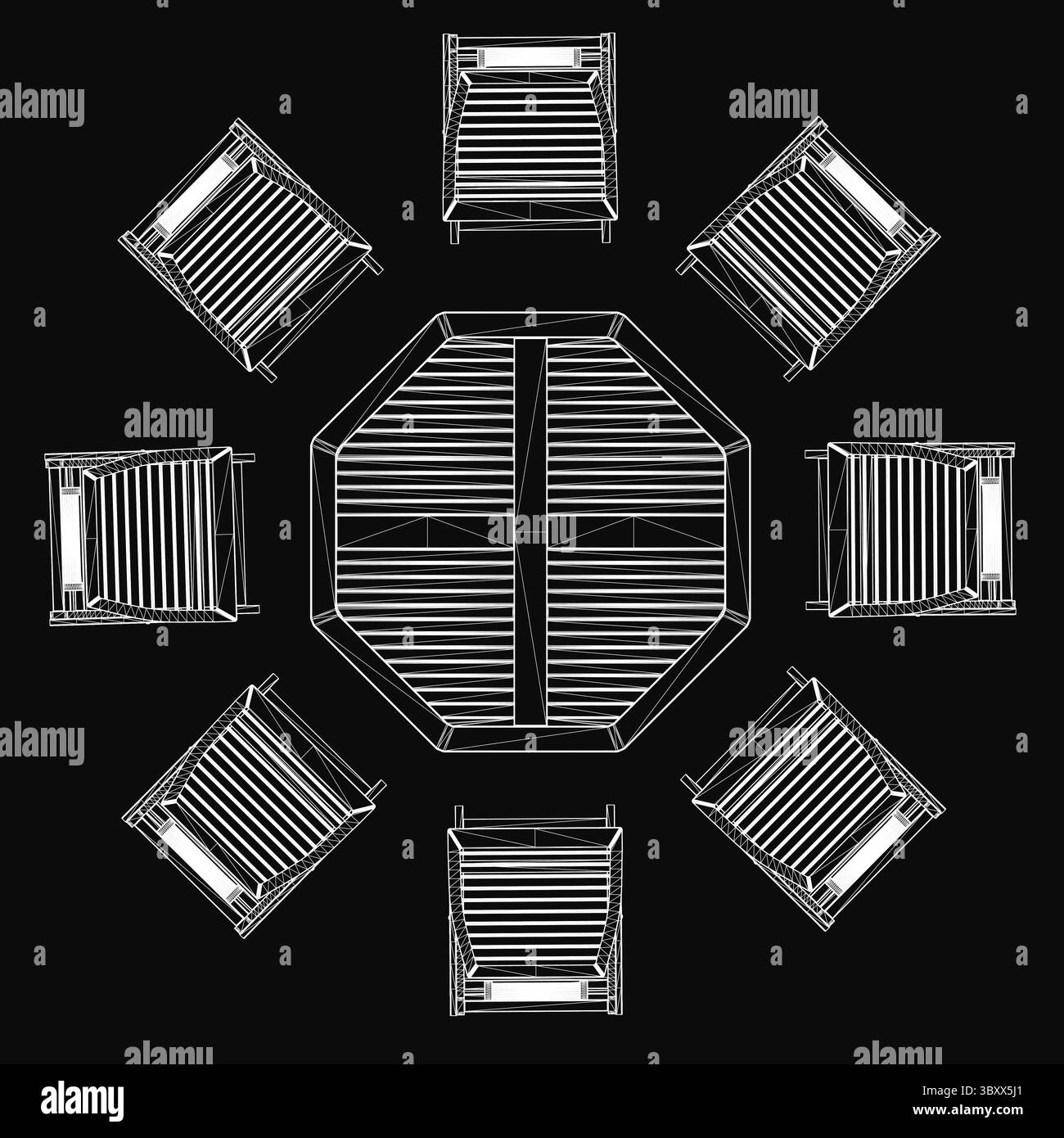 Office symmetry desk Stock Vector Images - Alamy
