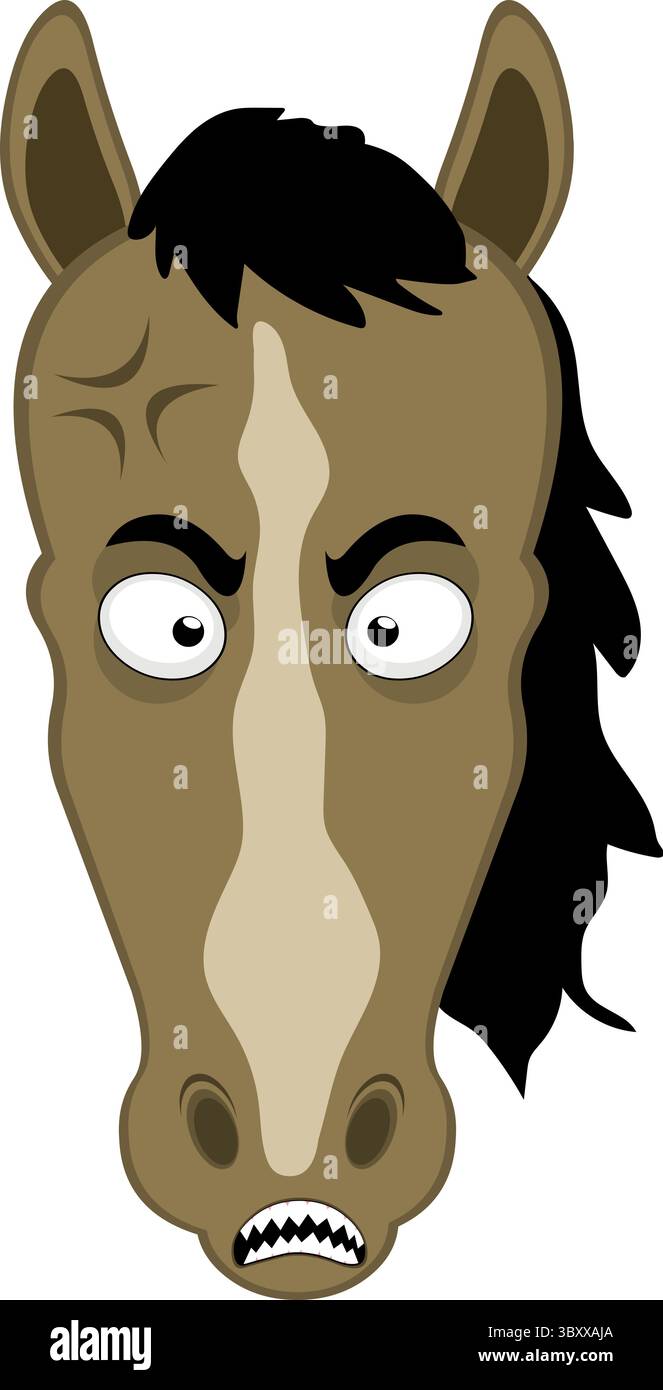vector illustration character face hose cartoon, fury expression with a ...