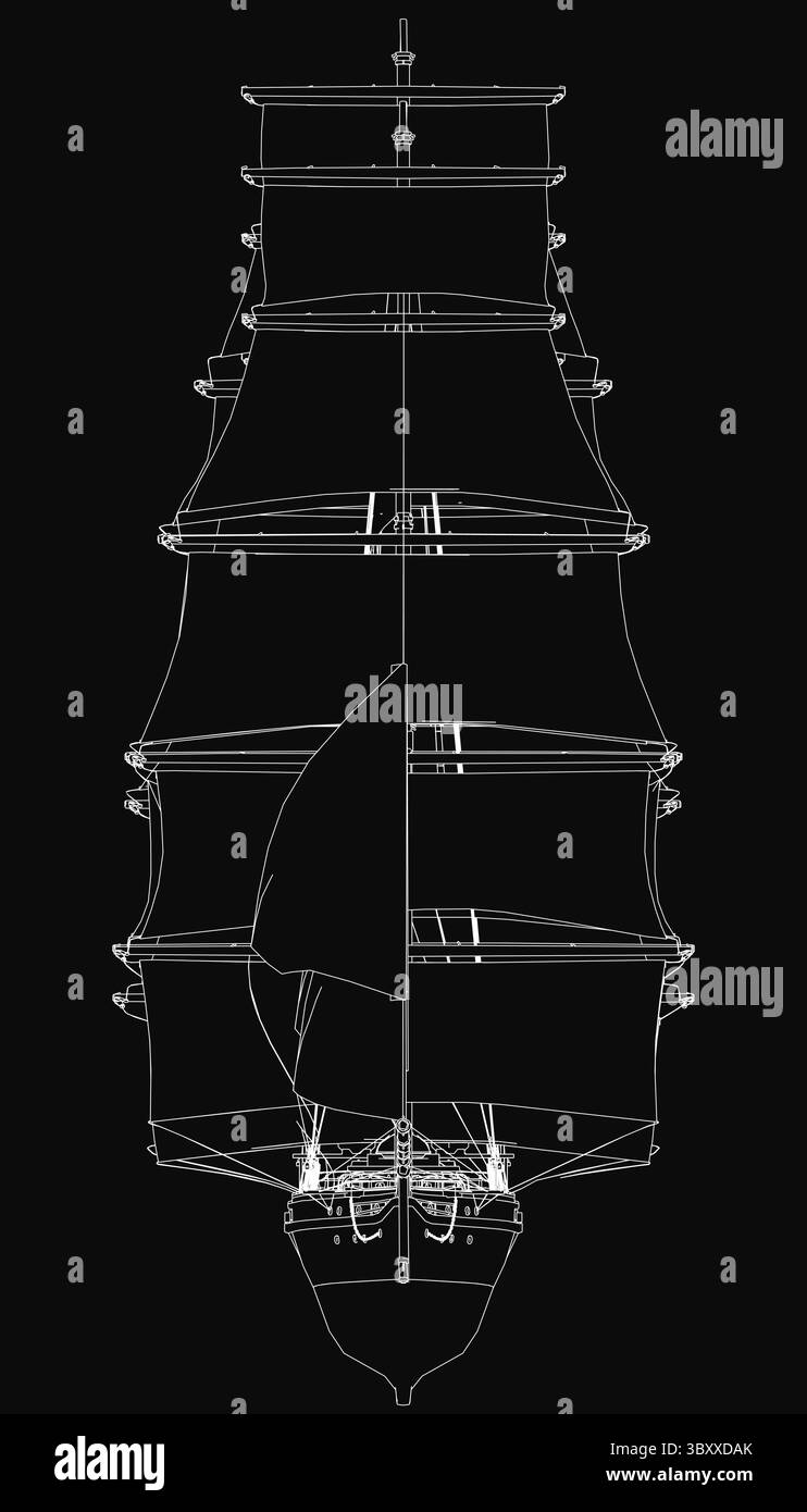 Mast and rigging of a ship Stock Vector Images - Alamy