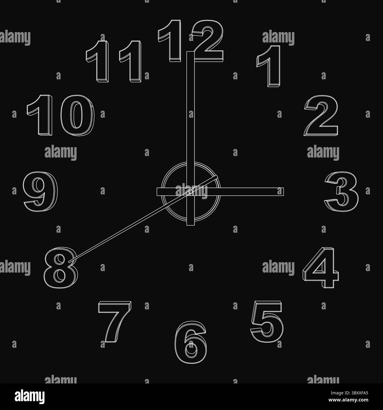 Clock showing numbers Black and White Stock Photos & Images - Alamy