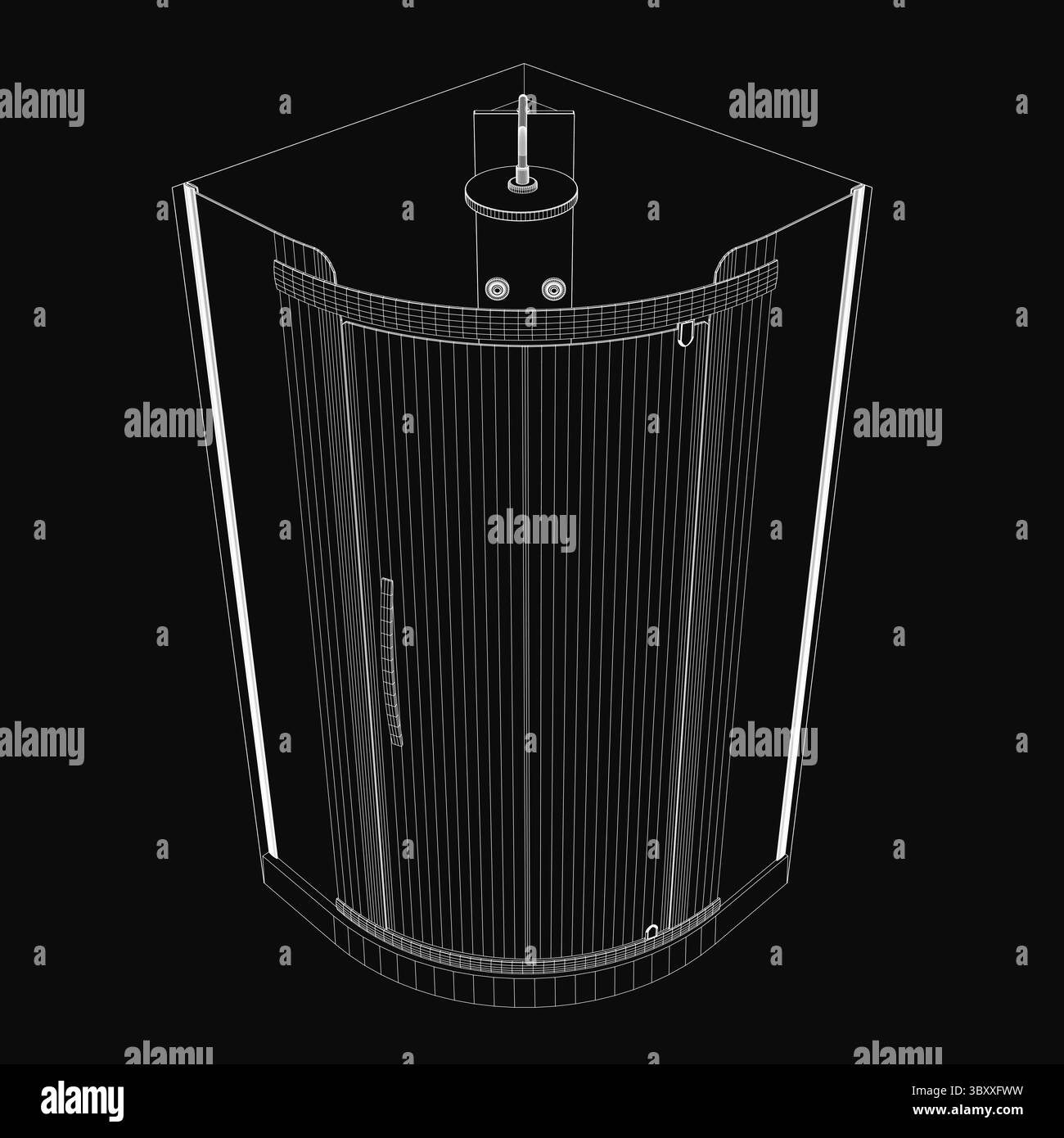 Curved shower Stock Vector Images - Alamy